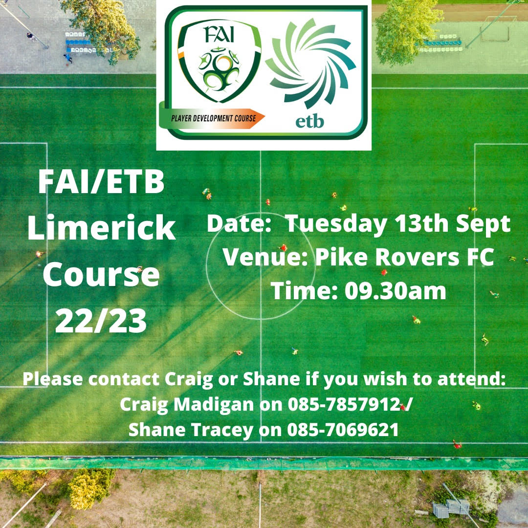 FAI/ETB Course to begin Next Week – Sporting Limerick