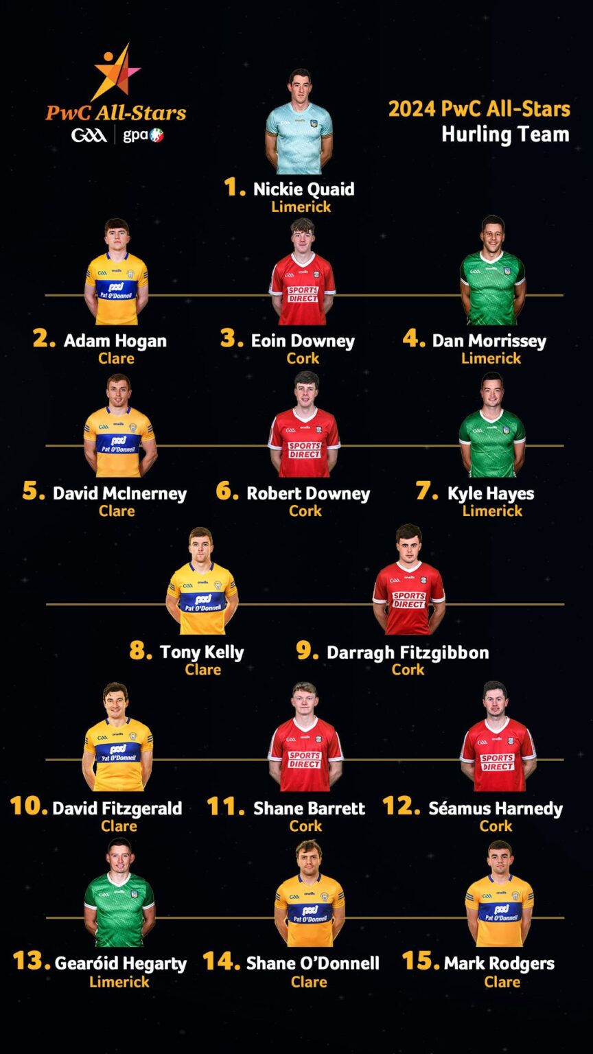 Limerick scoop four All-Stars at 2024 PWC Awards – Sporting Limerick